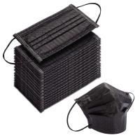 China 17.5x9.5cm Disposable Black Face Mask / Black Earloop Mask For Building Site for sale