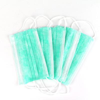 China Green Color Disposable Dust Mask / 3 Layer Disposable Medical Face Mask for sale