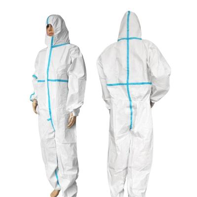 China Flame Retardant Lab 20gsm Disposable Hooded Coveralls for sale