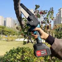 China Portable Handheld Cordless Battery Chain Saw Mini 6 Inch Electric Chainsaw Wireless for sale