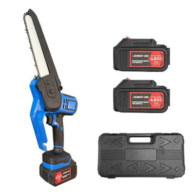 China Cordless CE Handheld Mini Chainsaw 4000mah Battery Powered 8 Inch For Tree Cutting for sale