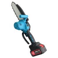 China Blue Lithium Handheld Battery Mini Chainsaw Electric Wood Cutting Machine 12 Inch for sale