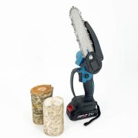 China Lithium Rechargeable Cordless Electric Chain Saw 6 Inches Brushless One Hand Portable for sale