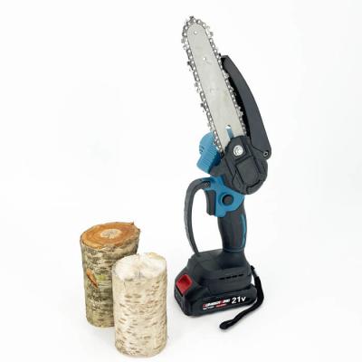 China Lithium Rechargeable Cordless Electric Chain Saw 6 Inches Brushless One Hand Portable for sale