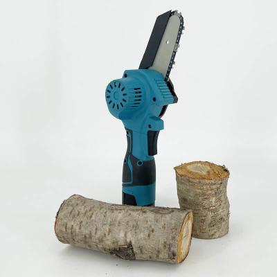 China Rechargeable Cordless Mini Electric Blue Chainsaw Woodworking One-Handed Garden for sale