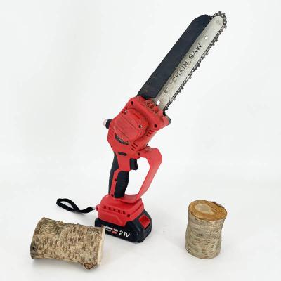 China Wholesale 8'' 20V Portable Cordless Battery Power Handheld Small Chainsaw With Security Lock for sale