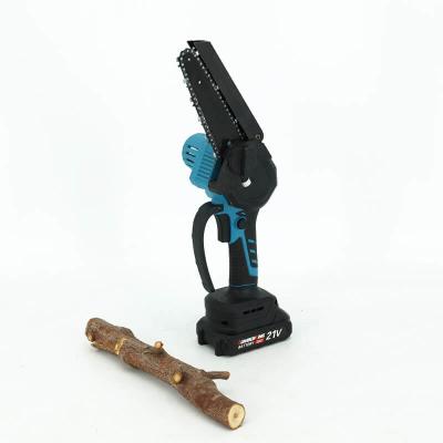 China Lithium Battery Powered 6-Inch Charging Single Handheld Small Portable Electric Chainsaw For Cutting Trees for sale