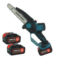 China Mini 8 Inch Electric Cordless Chainsaw With Oil Pot 21v Battery Power Wood Cutting Electric Chain Saw for sale