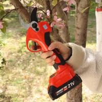 China High Quality 21v 30mm Battery Garden Tool Pruners Cordless Electric Pruners Lithium Power Garden Electric Pruner for sale