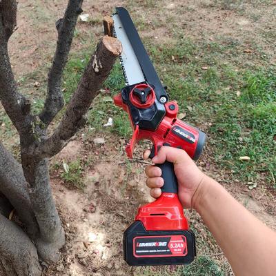 China Professional Mini Chainsaw Electric Handle Top Tree Cutter With 2 Batteries Cordless Wood Cutting for sale