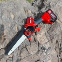 China New Arrivals 8 Inch Household Battery Operated Cordless Chainsaw Wood Cutter Portable Electric Chain Saw Machine for sale