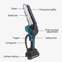 China Chainsaw Cordless 6 Inch Fast Powerful Cutting Brushless Electric Handheld Chain Saw for sale
