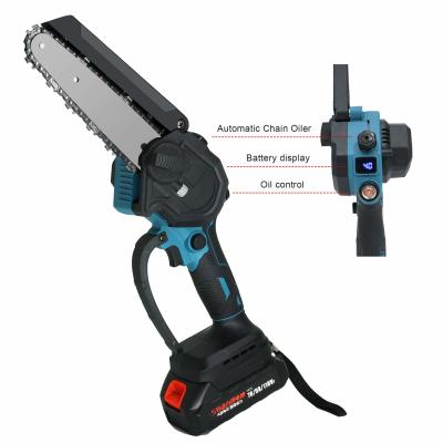 China 6 Inch Mini Cordless Portable Chainsaw 21v Battery Brushless Electric Chain Saws For Wood for sale
