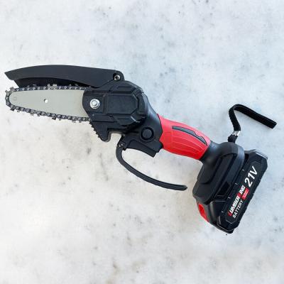China Battery Powered Cordless Mini Chainsaw 6 Inch Skin Only with Brushed motor for sale