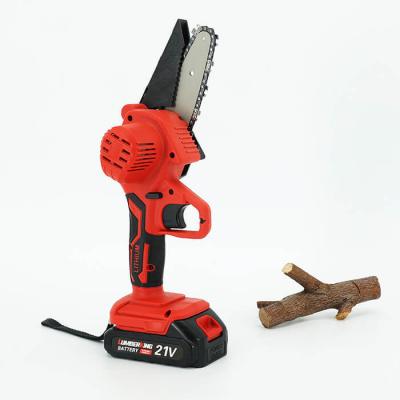 China Factory Direct Sale 21V 4 Inch Single Hand Cordless Battery Chain Saw Mini Electric Chainsaw for sale