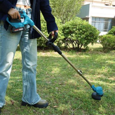 China Portable Electric Brush Cutter Battery Operated Cordless Grass Trimmer for Backyard Lawn Cleaning for sale