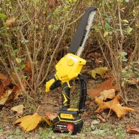 China 6 Inch Brushless Portable Mini Lithium Electric Chain Saw Rechargeable Cordless One-handed Chainsaw for sale