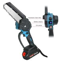 China 6 Inch Ultra Light Mini Chainsaw With Pump Oil Cordless Battery Electric Chainsaw For Cutting Wood for sale