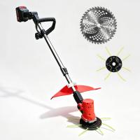 China 21V Brushless Cordless Grass Trimmer Lithium Battery Brush Cutter Metal Blade Electric Weed Cutter Garden Tool for sale
