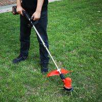 China 21V Brushless Cordless Grass Trimmer Lithium Battery Brush Cutter Metal Blade Electric Weed Cutter Garden Tool for sale