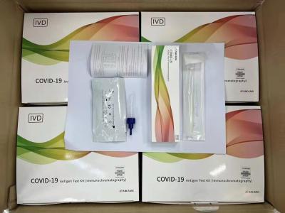 China COVID-19 Antigen Test Kit Colloidal Gold Human Saliva 25 Tests Rapid Detection for sale