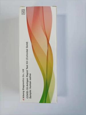 China Colloidal Gold Saliva COVID-19 Rapid Test Kit 25 Tests Nasopharyngeal Swab for sale