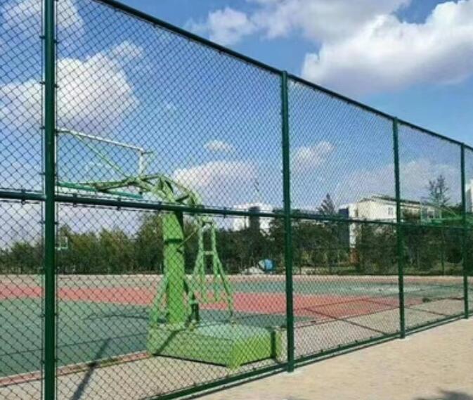 Chain link fence for sports field