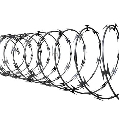 China Various Good Quality  Coating Hot Dipped Galvanized Cbt-65 Iron Wire Material Barbed Razor Wire for sale