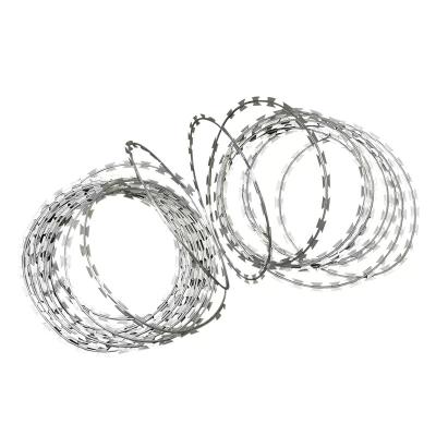 China China High Quality Low-carbon Steel Razor Barbed Wire CBT-65 Galvanized Concertina Barbed Wire Rolls for sale
