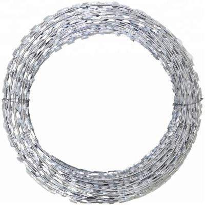 China Wholesale GI Concertina Wire Razor Barbed Wire Rolls Reinforcing Razor Barbed Wire For Airport Security for sale