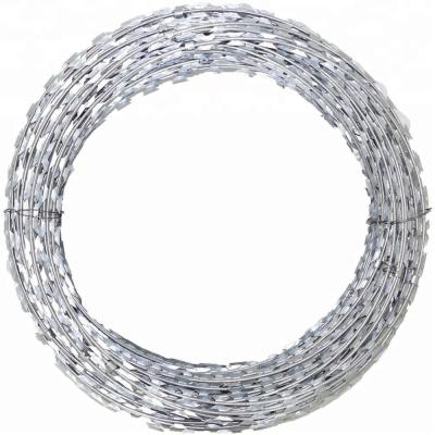 China Anti-Corrosion GI Razor Wire Barrier Concertina Barbed Wire Rolls for Airport Security for sale