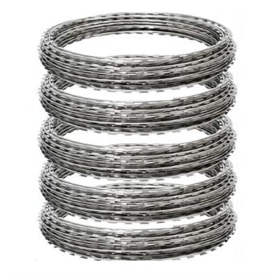 China Silver Protecting Mesh Concertina Barbed Wire Rolls BTO 22 Hot Dipped Galvanized Top Sale for sale