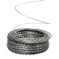 China Sell Well New Type   CBT-65 BTO-22 Stainless Steel Razor Barbed Wire GI Concertina Razor Barbed Wire For Airport for sale