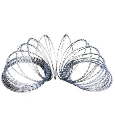 China 2.5mm Diameter CBT-65 BTO-22 Stainless Steel Razor Barbed Wire for Airport Security for sale