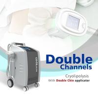 China Double Channel Cryolipolysis Fat Freezing Machine 4 Handles Chin Treatment Slimming Device -11°C for sale