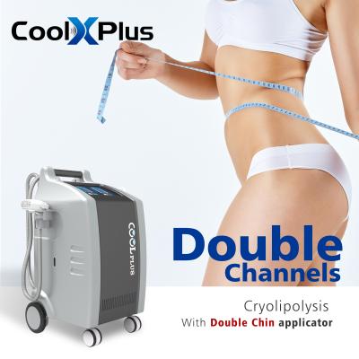 China Double Channel Cryolipolysis Machine 4 Handles Fat Freezing Slimming Equipment -11°C for sale