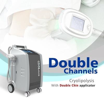 China Double Channel Cryolipolysis Fat Freezing Machine 4 Handles -11°C Chin Treatment Slimming Device for sale