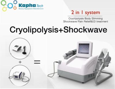 China Portable Cryolipolysis Fat Freezing Machine with Shockwave Therapy 150mm Handle -11°C for sale