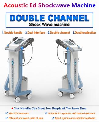 China Dual Handle ESWT Shock Wave Therapy Machine for ED Treatment 1-16Hz 5-200mJ for sale