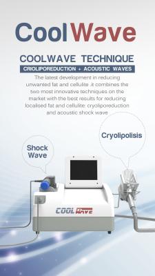 China ESWT Cryolipolysis Fat Freezing Machine with Shock Wave Therapy 150mm Handle 7 Heads for sale