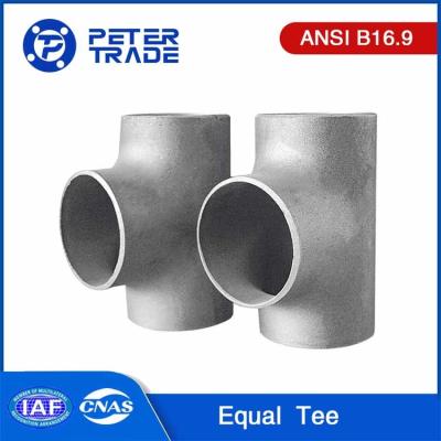 China ASME B16.9 Carbon Steel Equal Tee 1/2 to 48 Inch SCH40 A234 WPB Butt Weld Fitting for sale