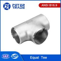 China ASME B16.9 Stainless Steel Equal Tee Butt Weld Pipe Fitting NPS 1/2 to 48 ASTM A403 WP304 WP316 for sale