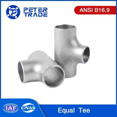 China ASME B16.9 Stainless Steel Equal Tee Butt Weld Pipe Fitting NPS 1/2 to 48 ASTM A403 WP304 WP316 for sale