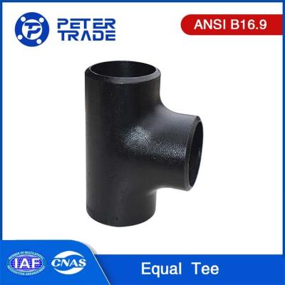 China ASME B16.9 ASTM A420 WPL6 Carbon Steel Butt Welded Equal Tee 1/2-48 Inch SCH40 for sale
