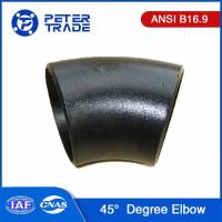 China ASTM A420 WPL6 ASME B16.9 3D Radius 45 Degree Elbow Carbon Steel Pipe Fitting SCH40 for sale