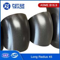 China ASME B16.9 ASTM A420 Carbon Steel 45 Degree Long Radius Elbow 1/2-48 Inch Butt Weld for sale