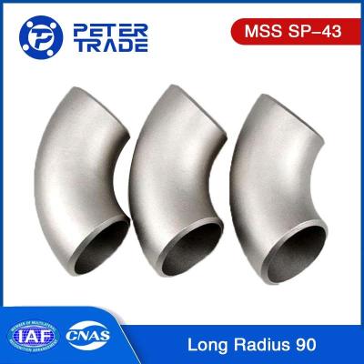 China MSS SP-43 ASTM A403 90 Degree Long Radius Elbow Stainless Steel Butt Weld Fitting NPS 1/2 to 24 for sale