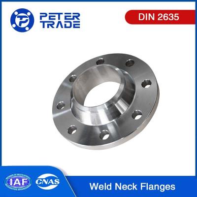 China DIN 2635 PN40 Weld Neck Flange Carbon Steel A105 Stainless Steel 316 DN10 to DN500 Raised Face for sale