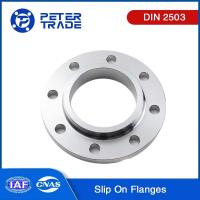 China DIN 2503 PN25 Slip On Flange Carbon Steel A105 Stainless Steel SOFF Flat Face 16mm to 68mm Thickness for sale
