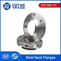 China EN1092-01 6 Inch Weld Neck Flange ASTM A105 Carbon Steel PN 10 Raised Face for Pipeline for sale